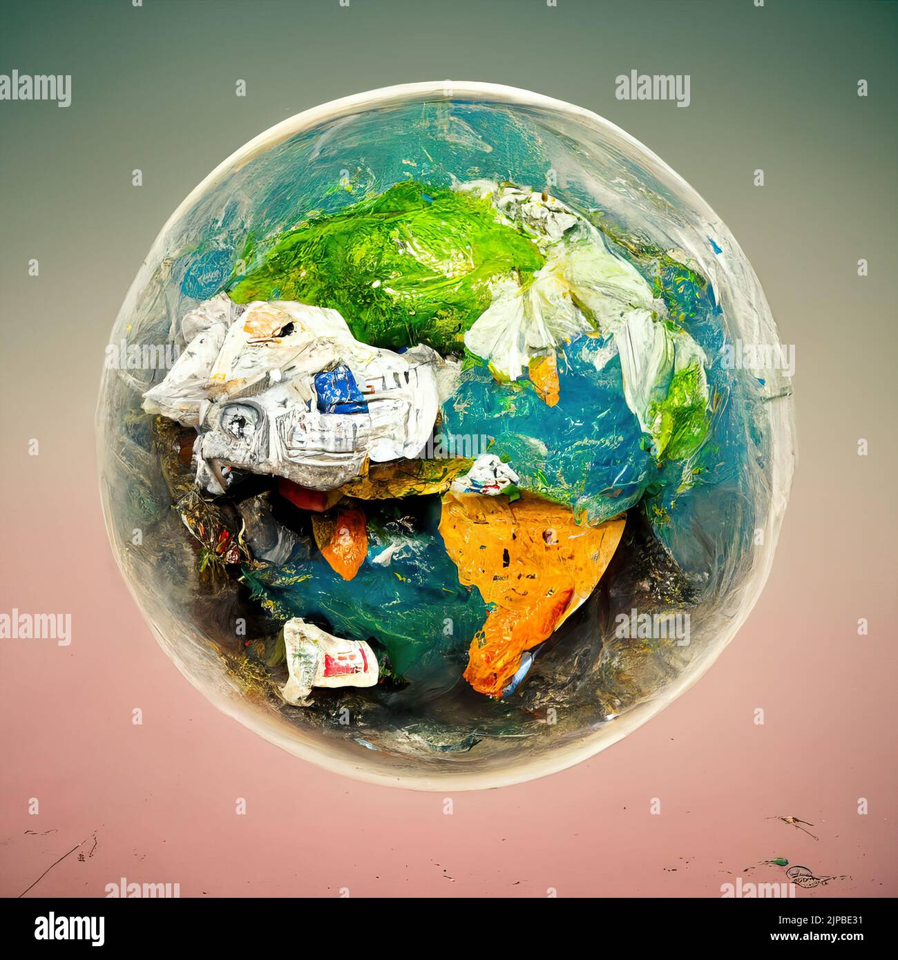 Planet Earth made from rubbish trash, illustration Stock Photo - Alamy