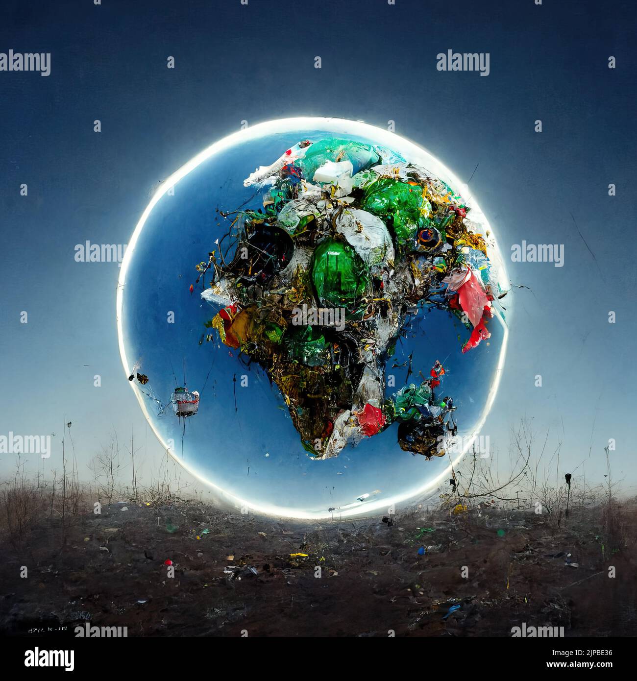 Planet Earth as rubbish, illustration Stock Photo - Alamy