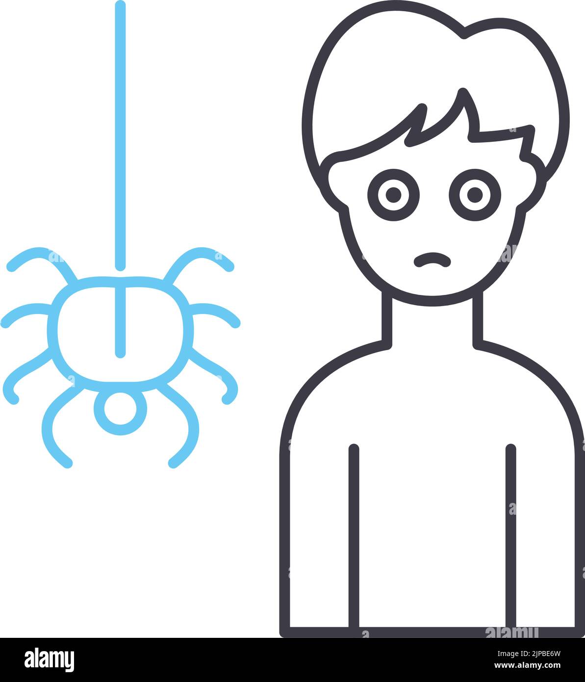 phobia line icon, outline symbol, vector illustration, concept sign ...