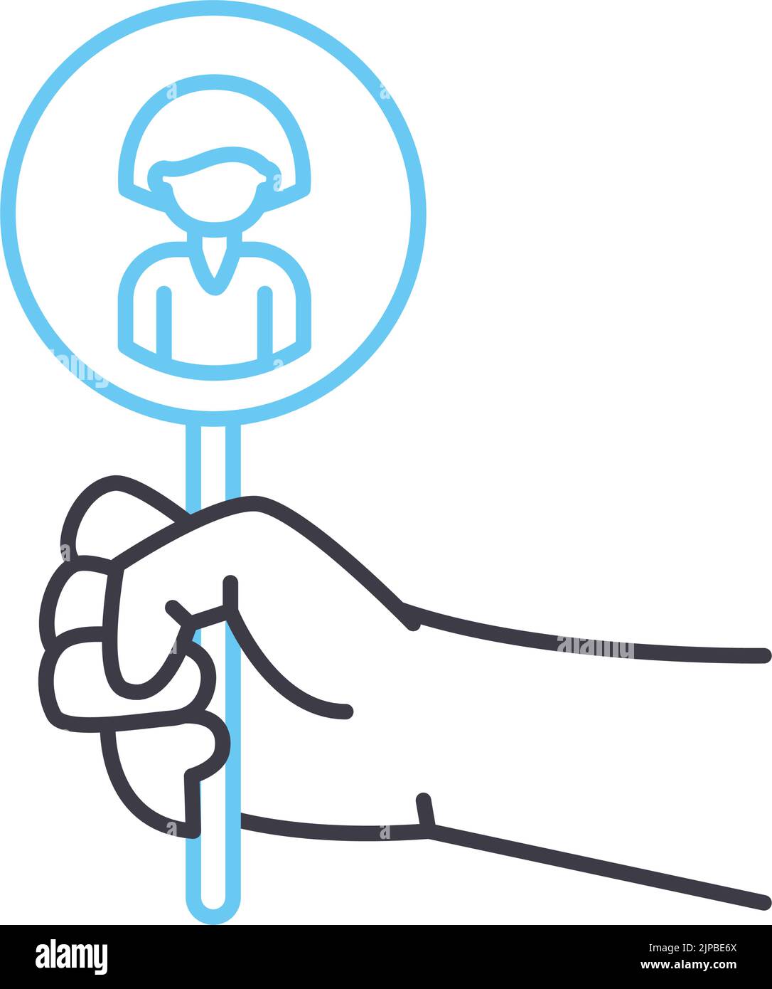 recruitment line icon, outline symbol, vector illustration, concept ...