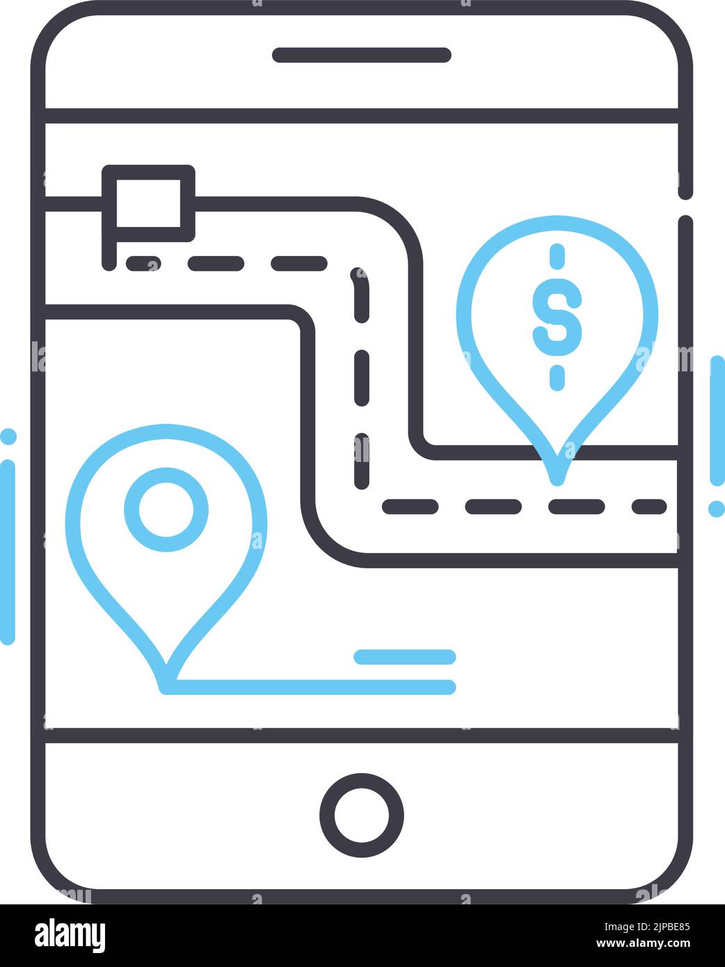 road show line icon, outline symbol, vector illustration, concept sign ...
