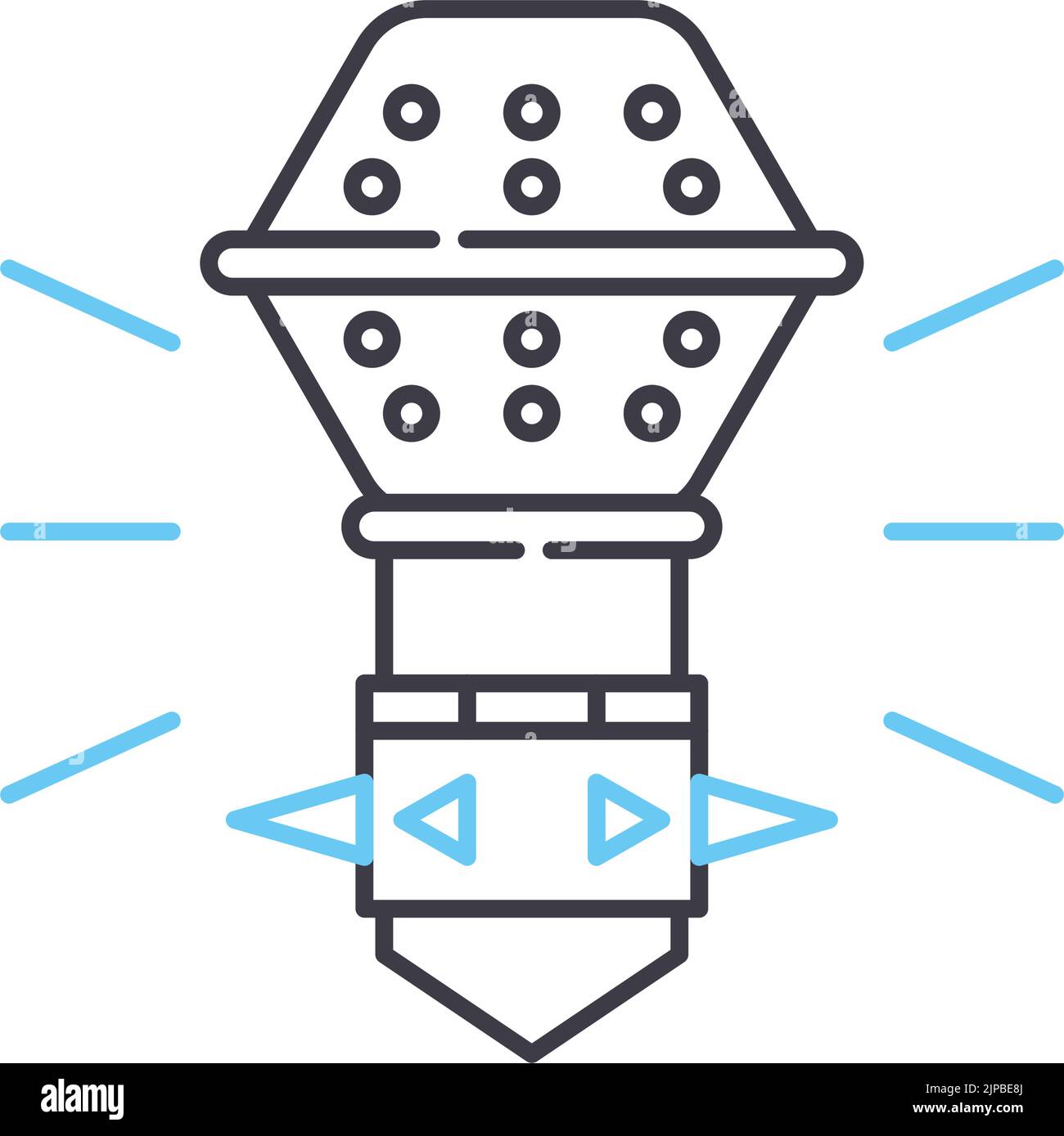 mic line icon, outline symbol, vector illustration, concept sign Stock ...