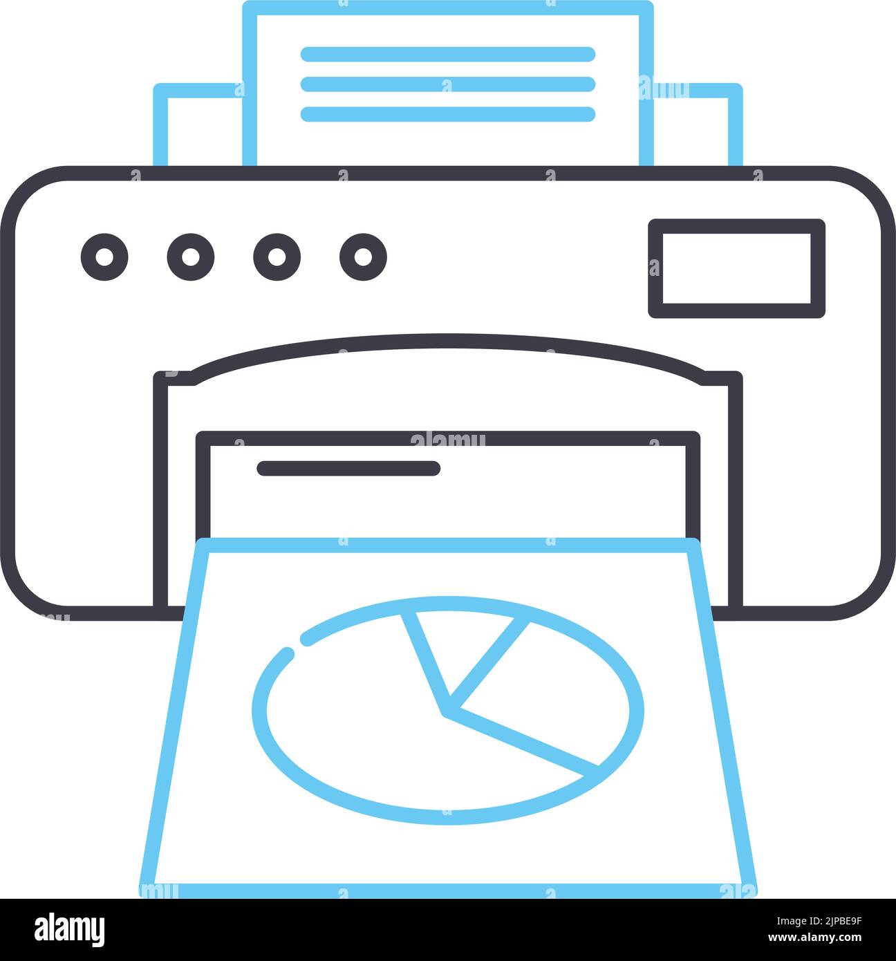 printer line icon, outline symbol, vector illustration, concept sign ...