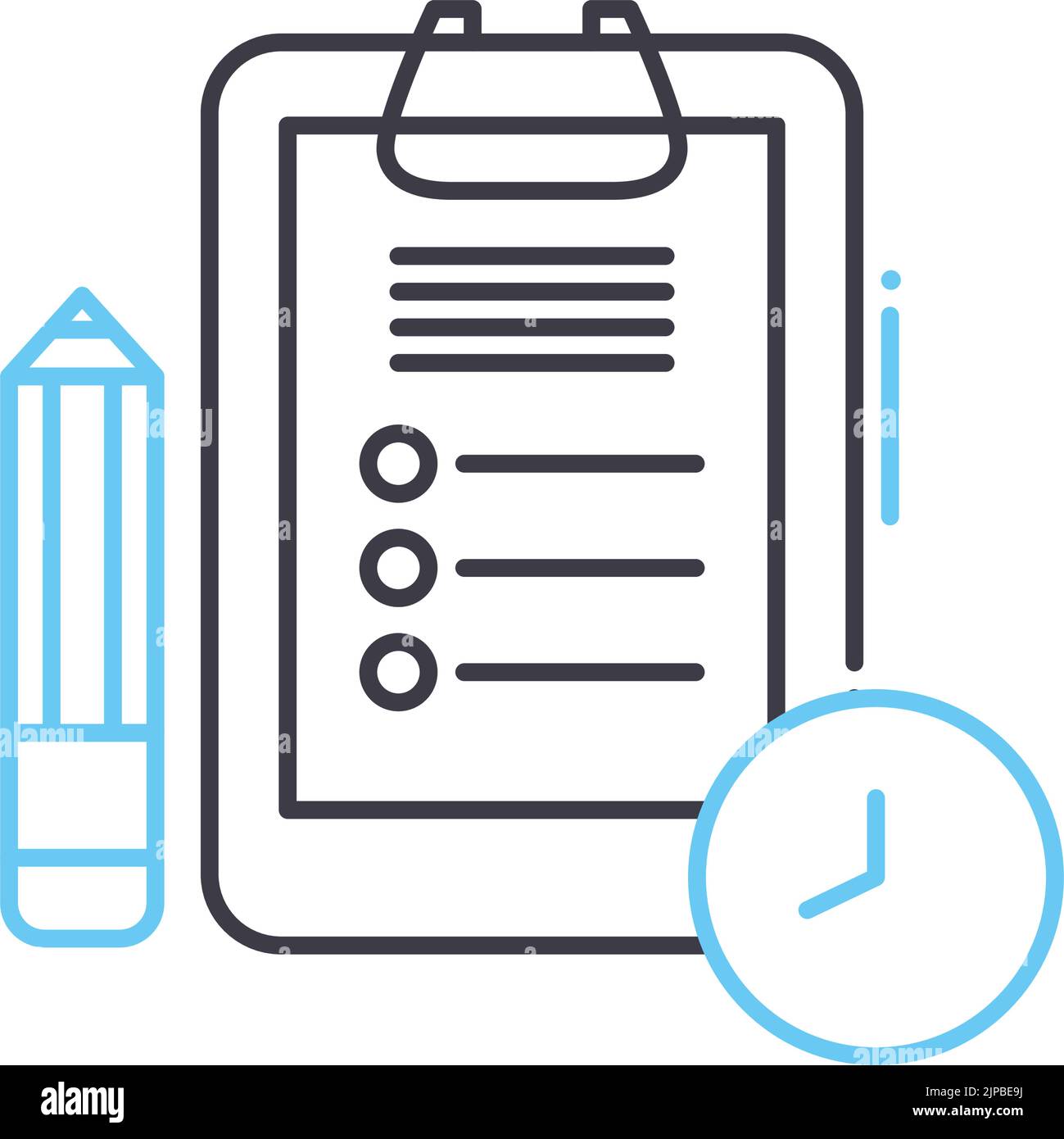 focus at work line icon, outline symbol, vector illustration, concept ...