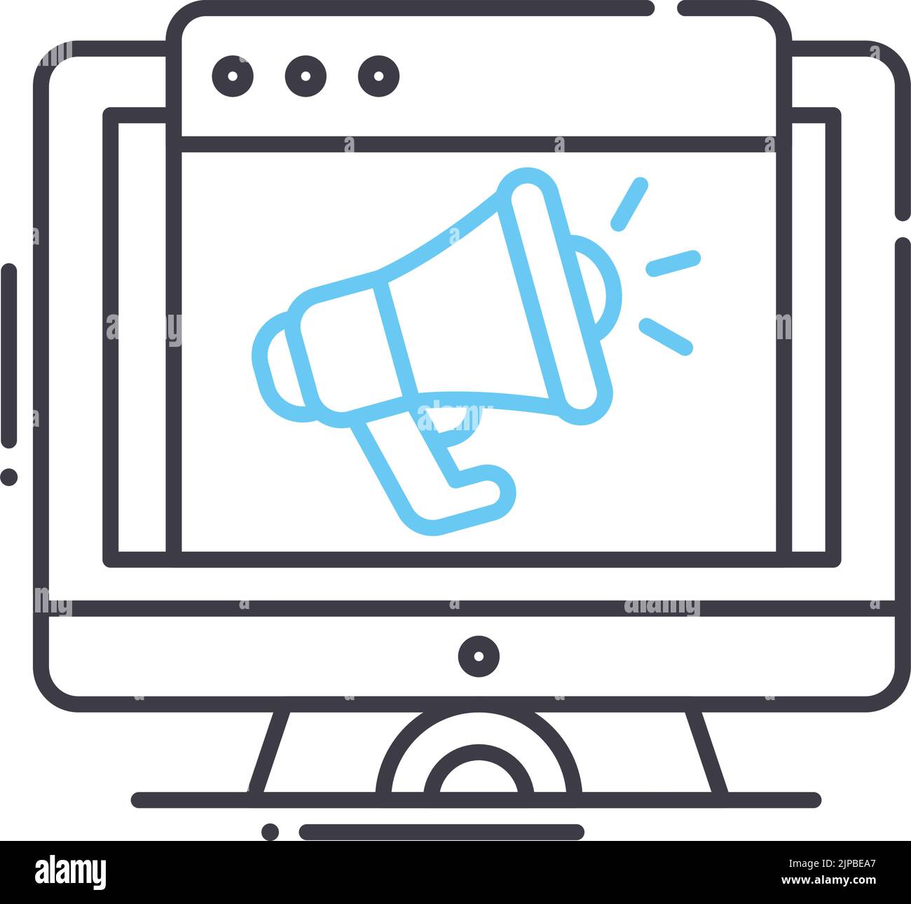 marketing promotion line icon, outline symbol, vector illustration ...