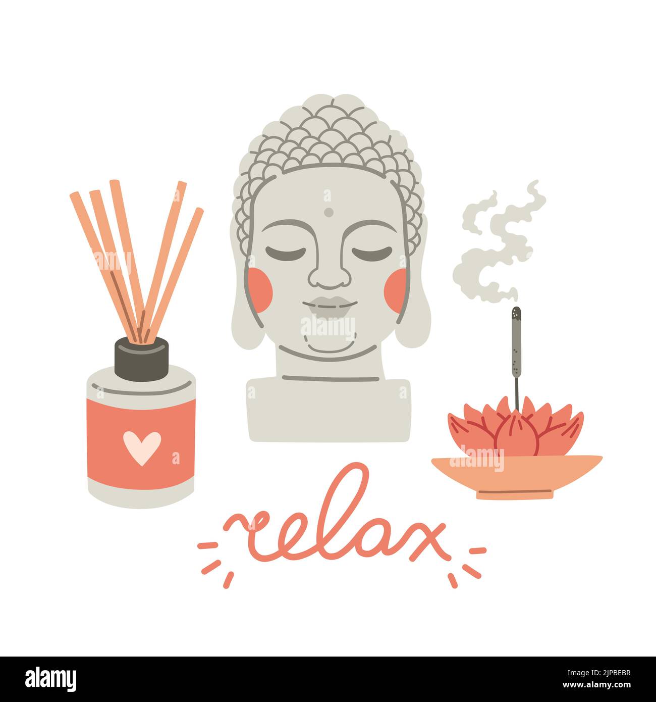 Yoga time elements set vector flat illustration Stock Vector Image ...