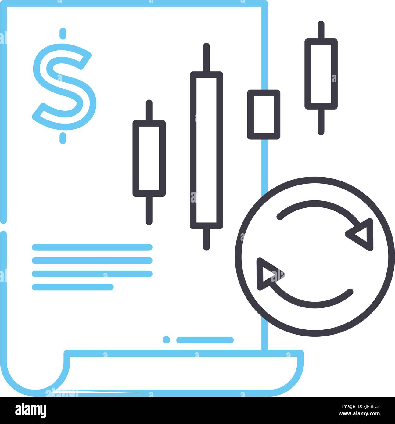 stock exchange line icon, outline symbol, vector illustration, concept ...