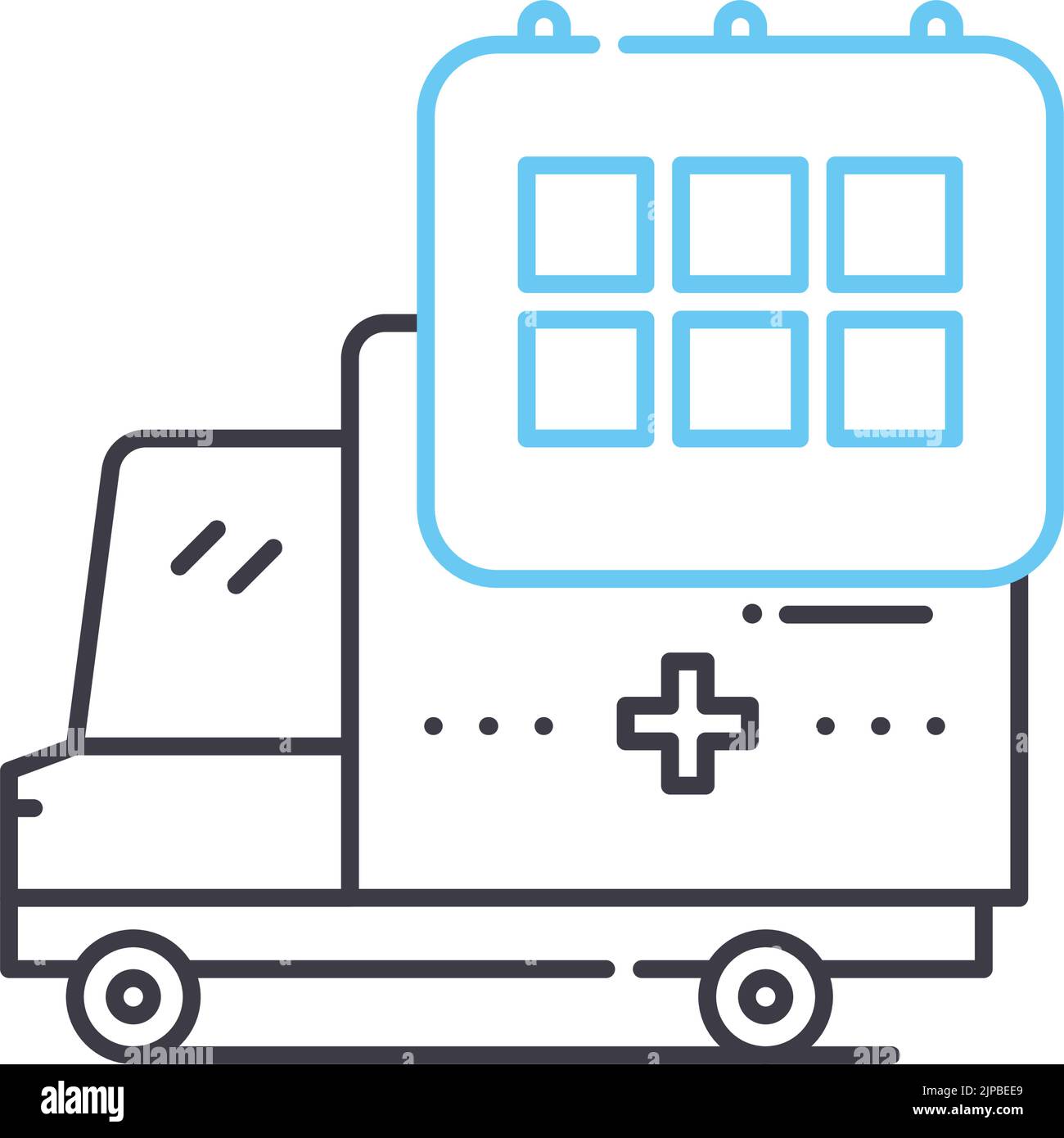 monthly delivery line icon, outline symbol, vector illustration ...