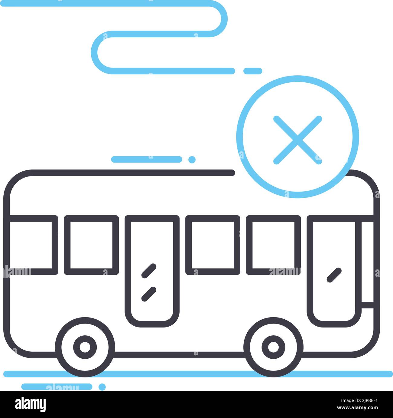 rejection of travel line icon, outline symbol, vector illustration ...