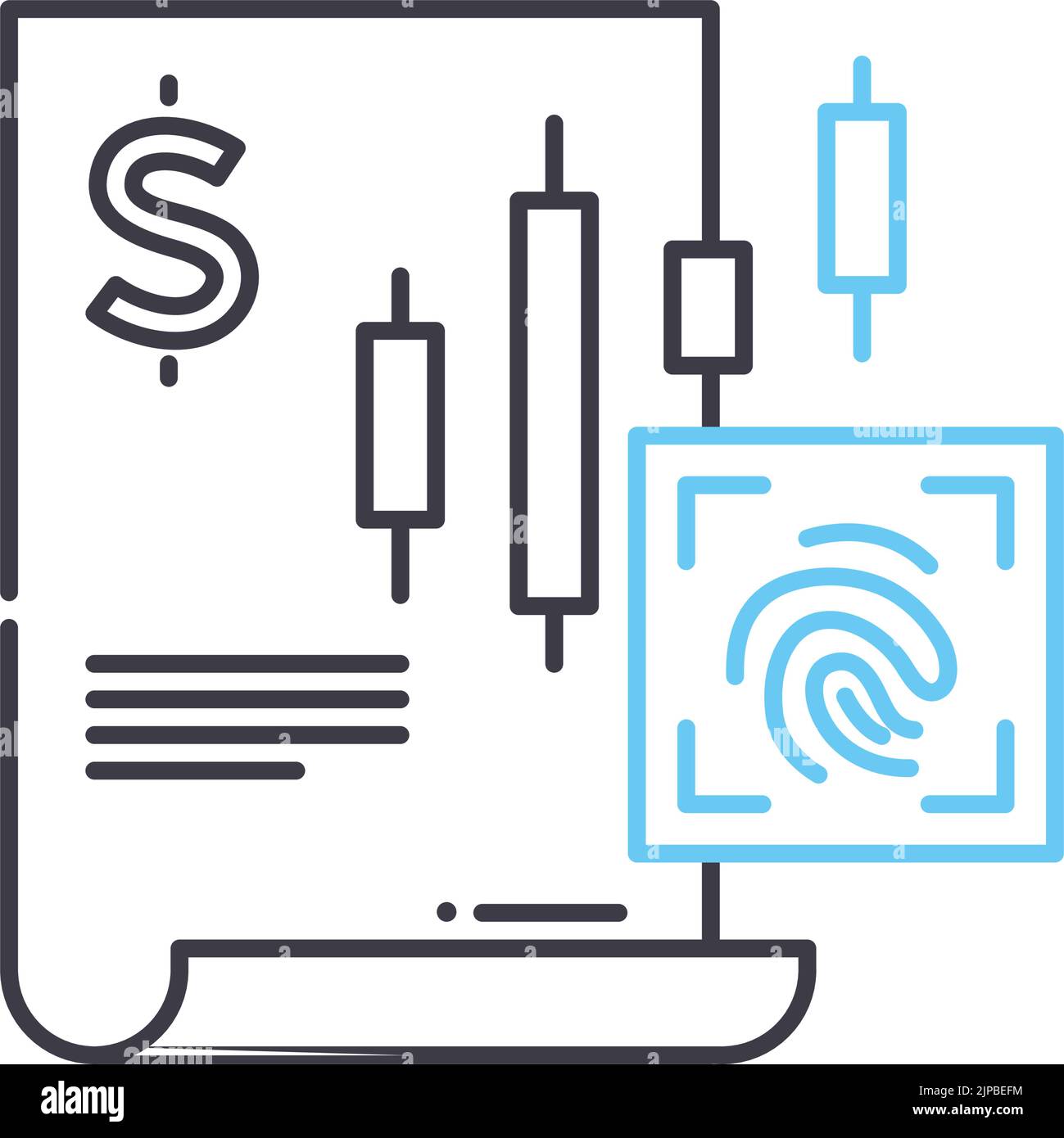 stock exchange access line icon, outline symbol, vector illustration ...