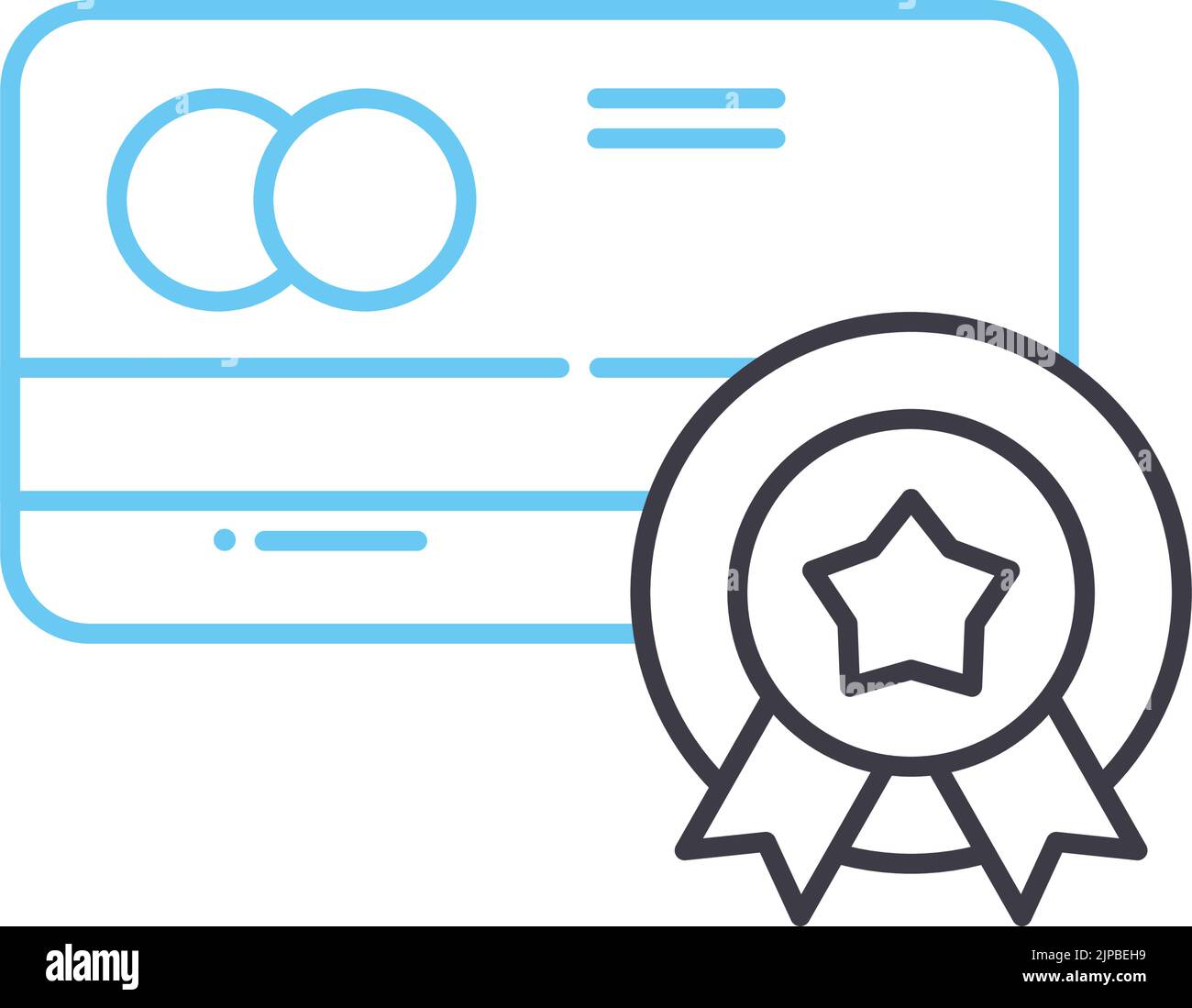 points rewards card line icon, outline symbol, vector illustration ...