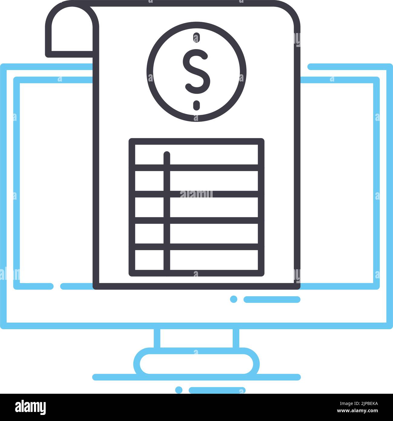invoice line icon, outline symbol, vector illustration, concept sign ...