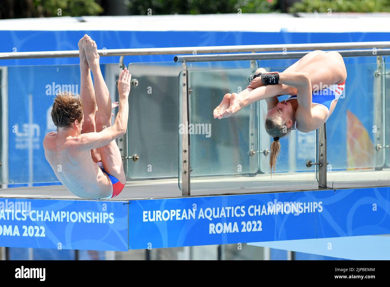 Rome, . 16th Aug, 2022. Gary Hunt, Jade Gillet during European Swimming ...