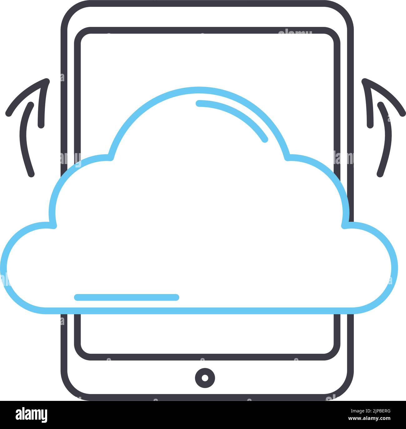 mobile cloud service line icon, outline symbol, vector illustration, concept sign Stock Vector ...