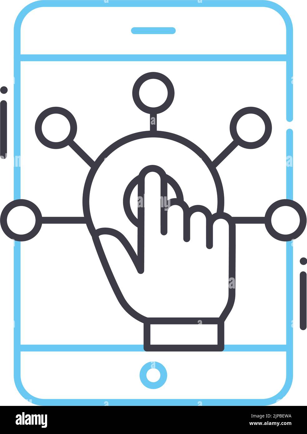 interaction designer line icon, outline symbol, vector illustration ...