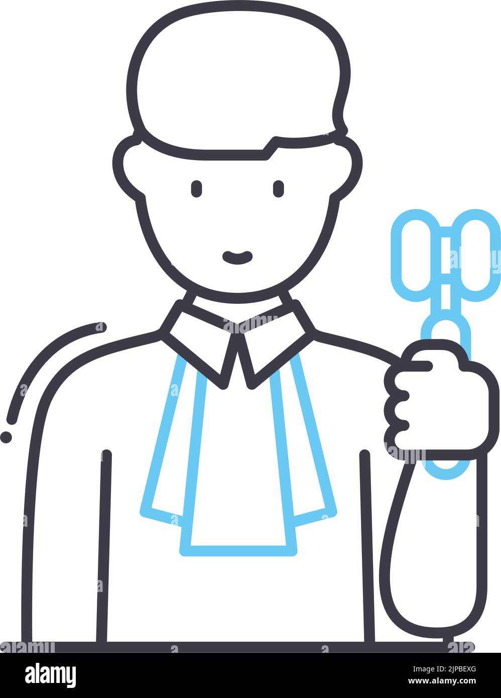 judge line icon, outline symbol, vector illustration, concept sign ...