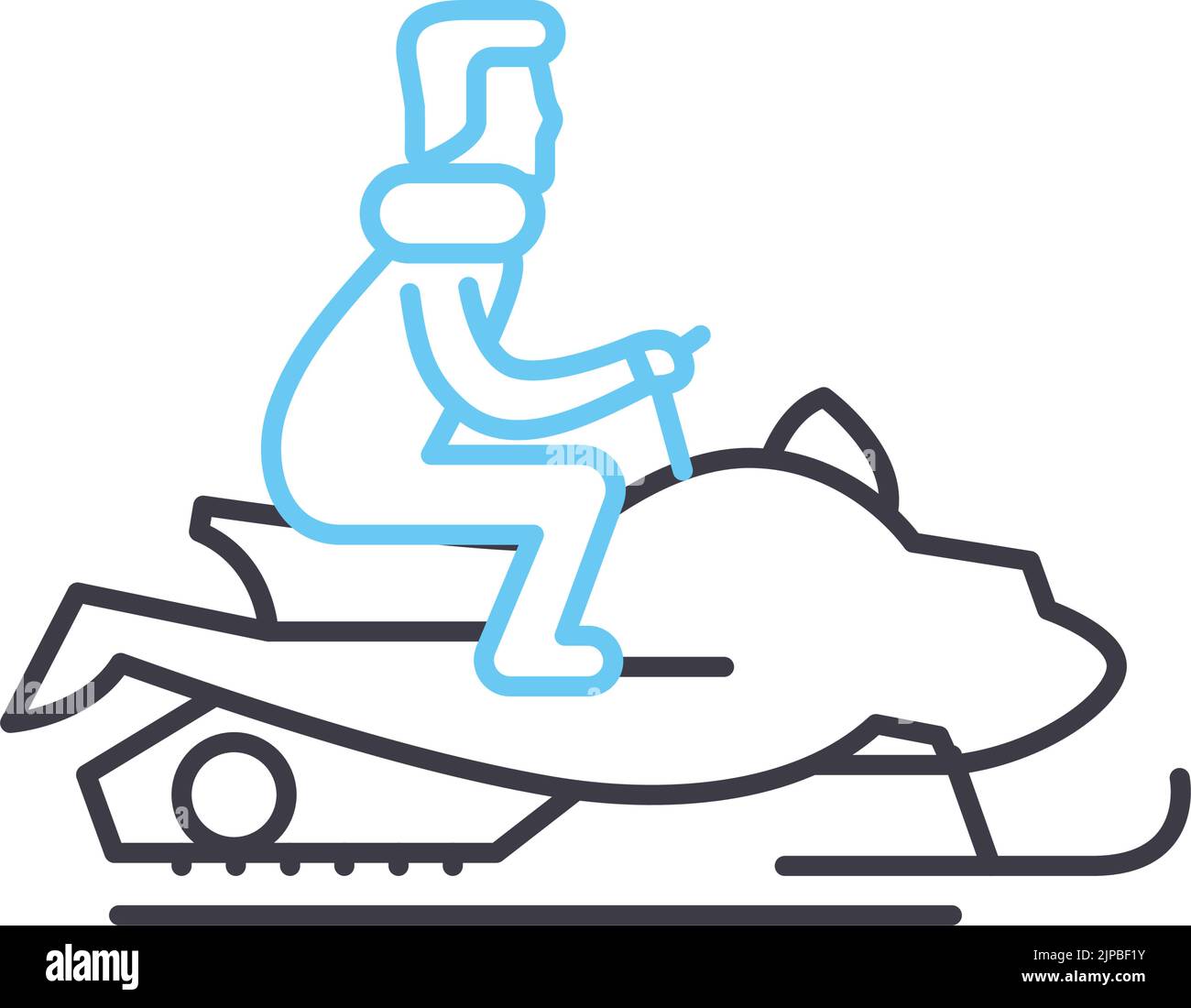snow racer line icon, outline symbol, vector illustration, concept sign ...
