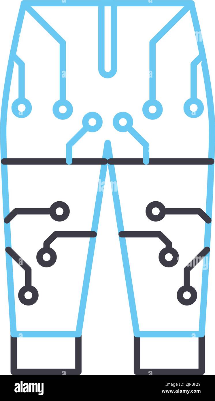 smart clothing line icon, outline symbol, vector illustration, concept ...