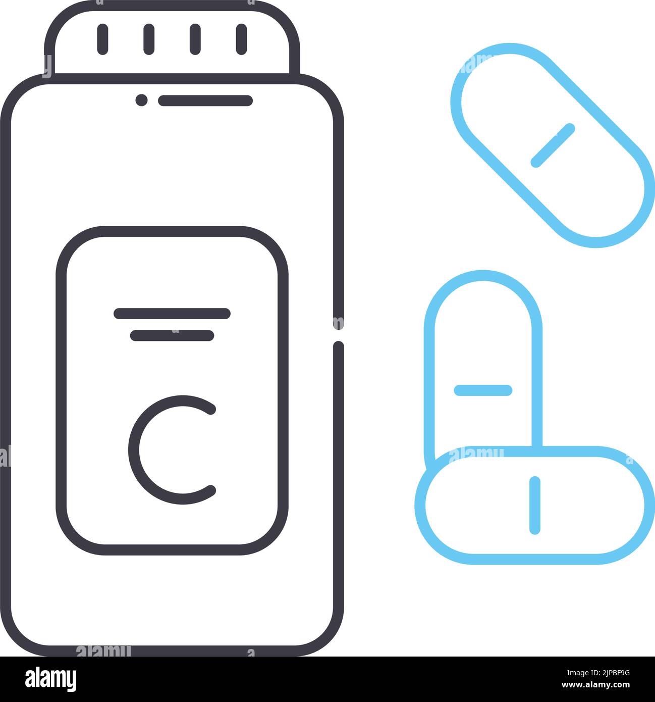 supplementary food line icon, outline symbol, vector illustration ...