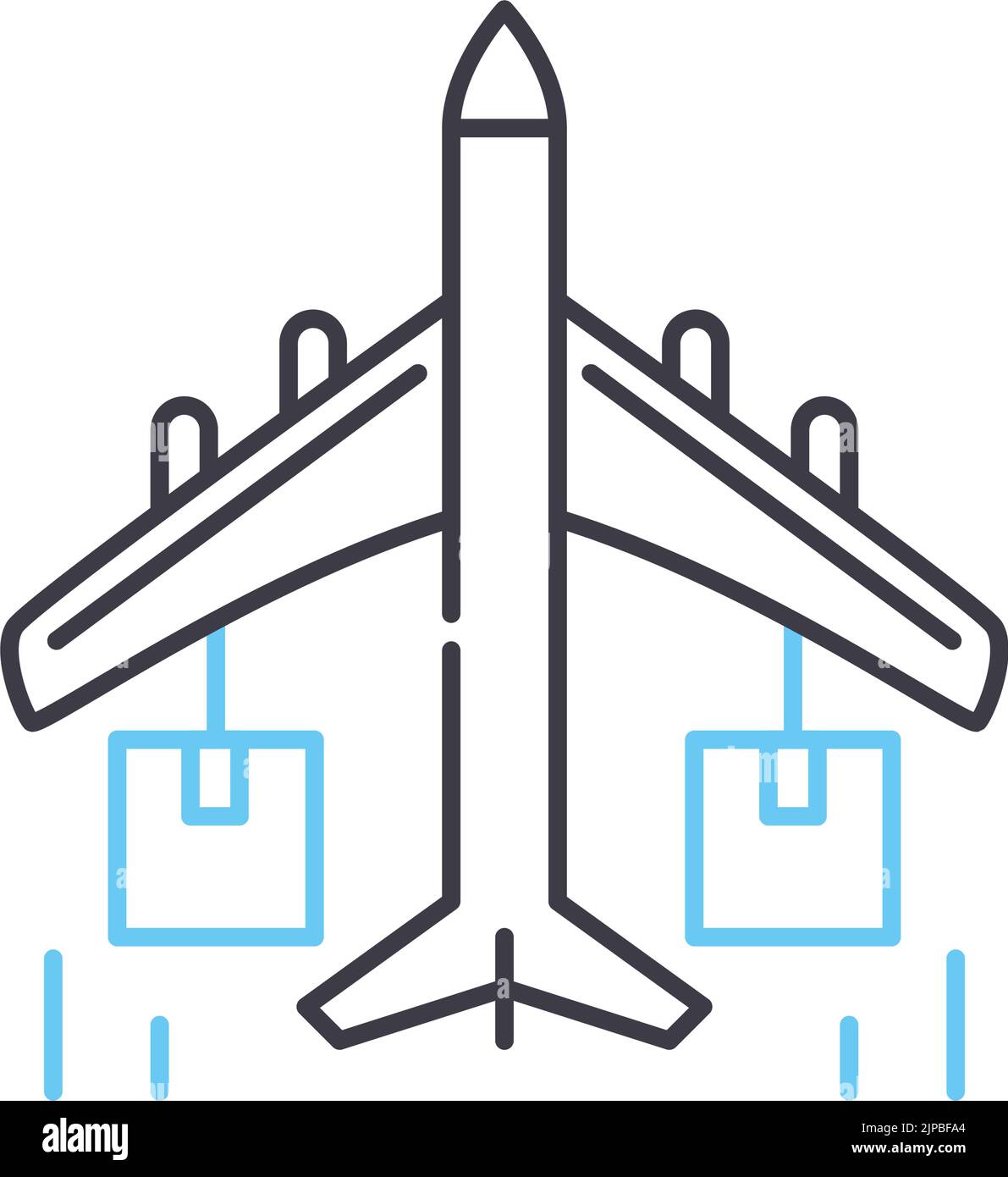 air cargo line icon, outline symbol, vector illustration, concept sign ...