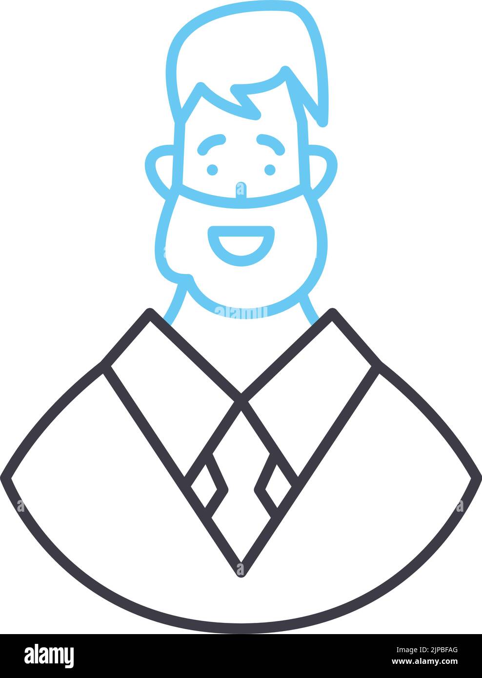 main character line icon, outline symbol, vector illustration, concept ...