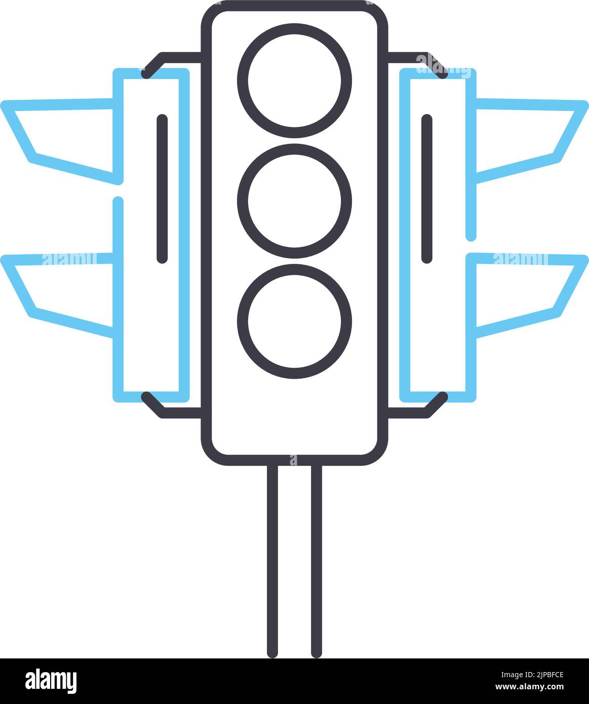 traffic light line icon, outline symbol, vector illustration, concept ...