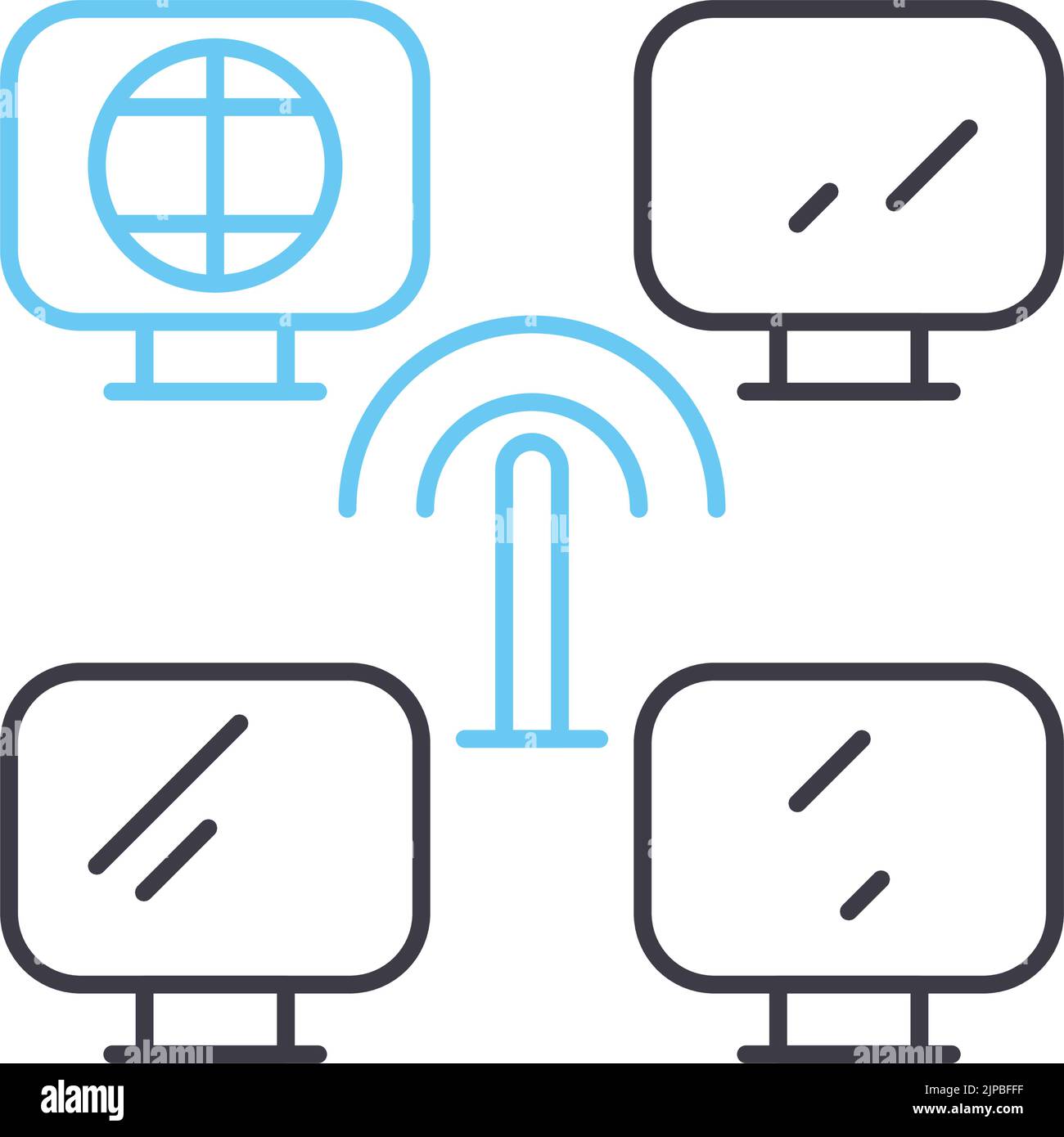 Network Connection Line Icon Outline Symbol Vector Illustration Concept Sign Stock Vector