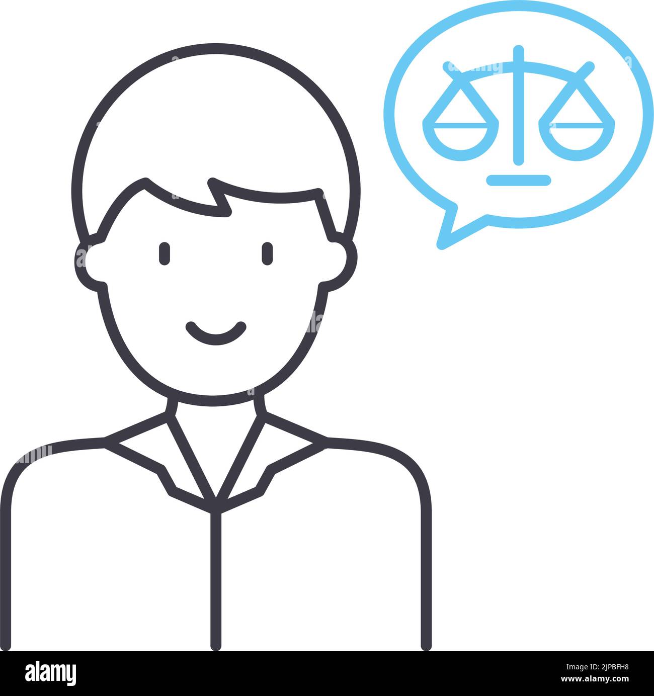 legal advice line icon, outline symbol, vector illustration, concept ...