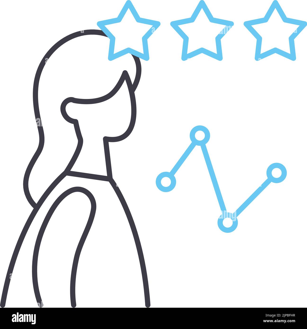 reputation line icon, outline symbol, vector illustration, concept sign ...