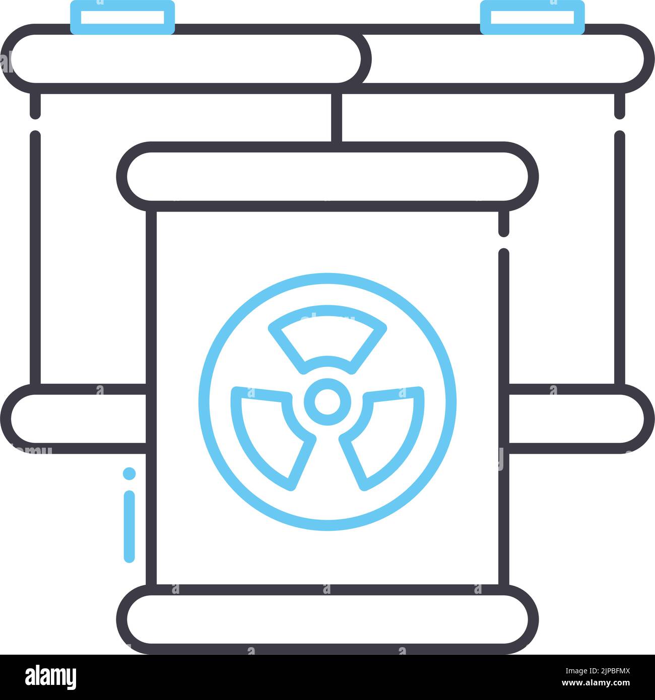 radiation warning line icon, outline symbol, vector illustration ...