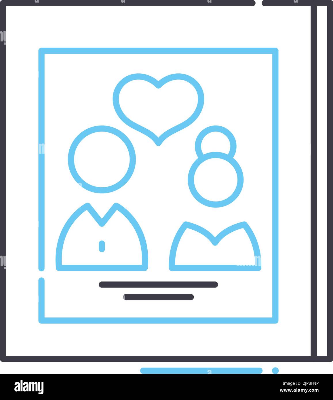 pre wedding line icon, outline symbol, vector illustration, concept ...