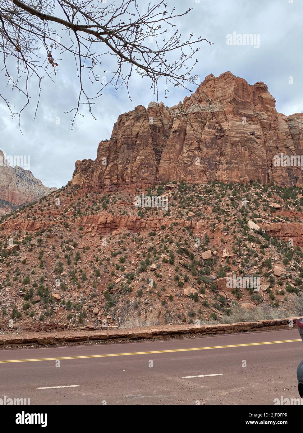 Photo of the Zion Canyon and Navajo sandstone mountains in Zion ...