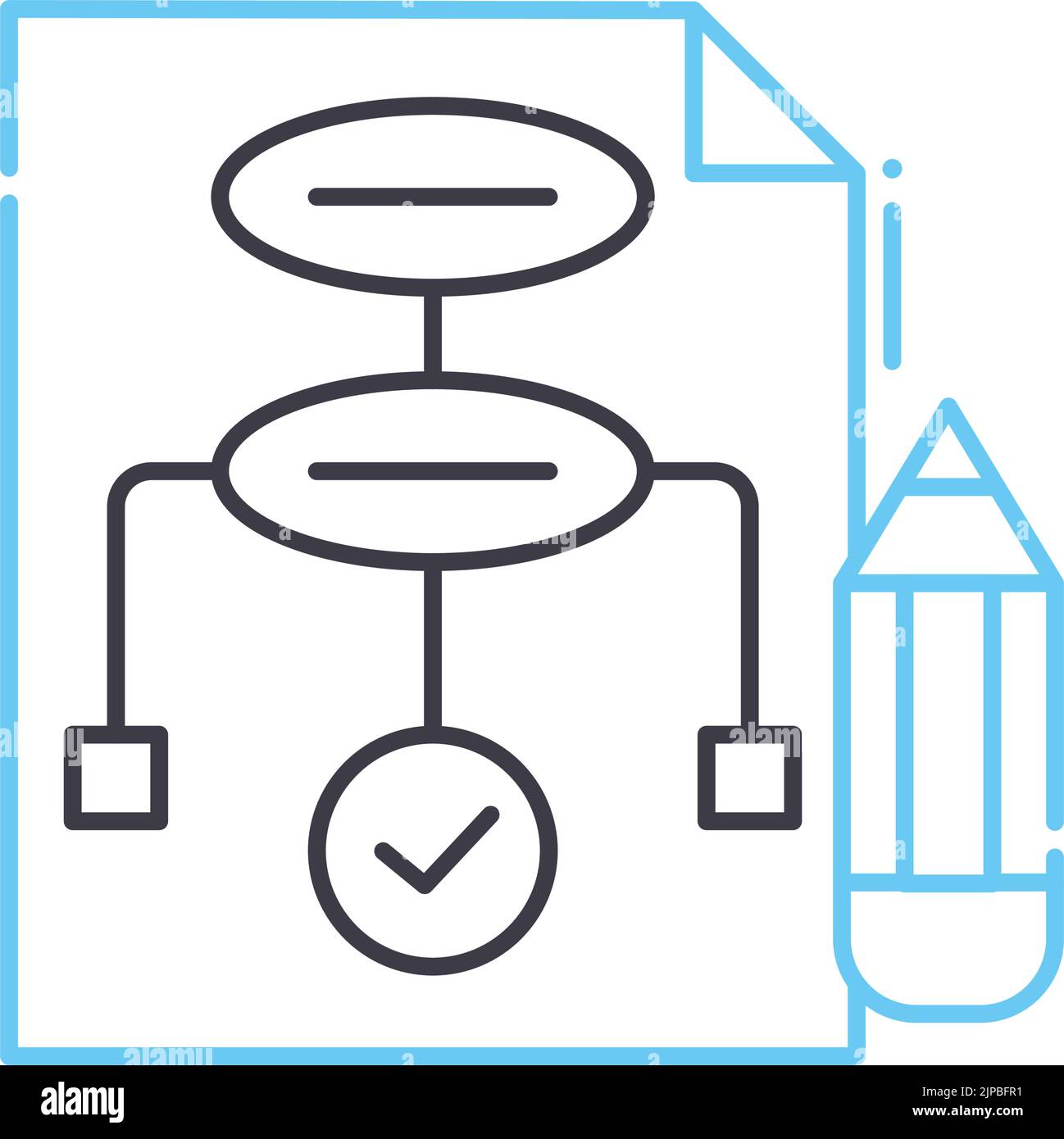 project plan line icon, outline symbol, vector illustration, concept ...