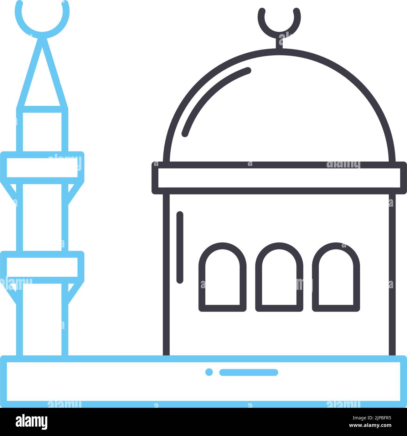 mosque line icon, outline symbol, vector illustration, concept sign ...