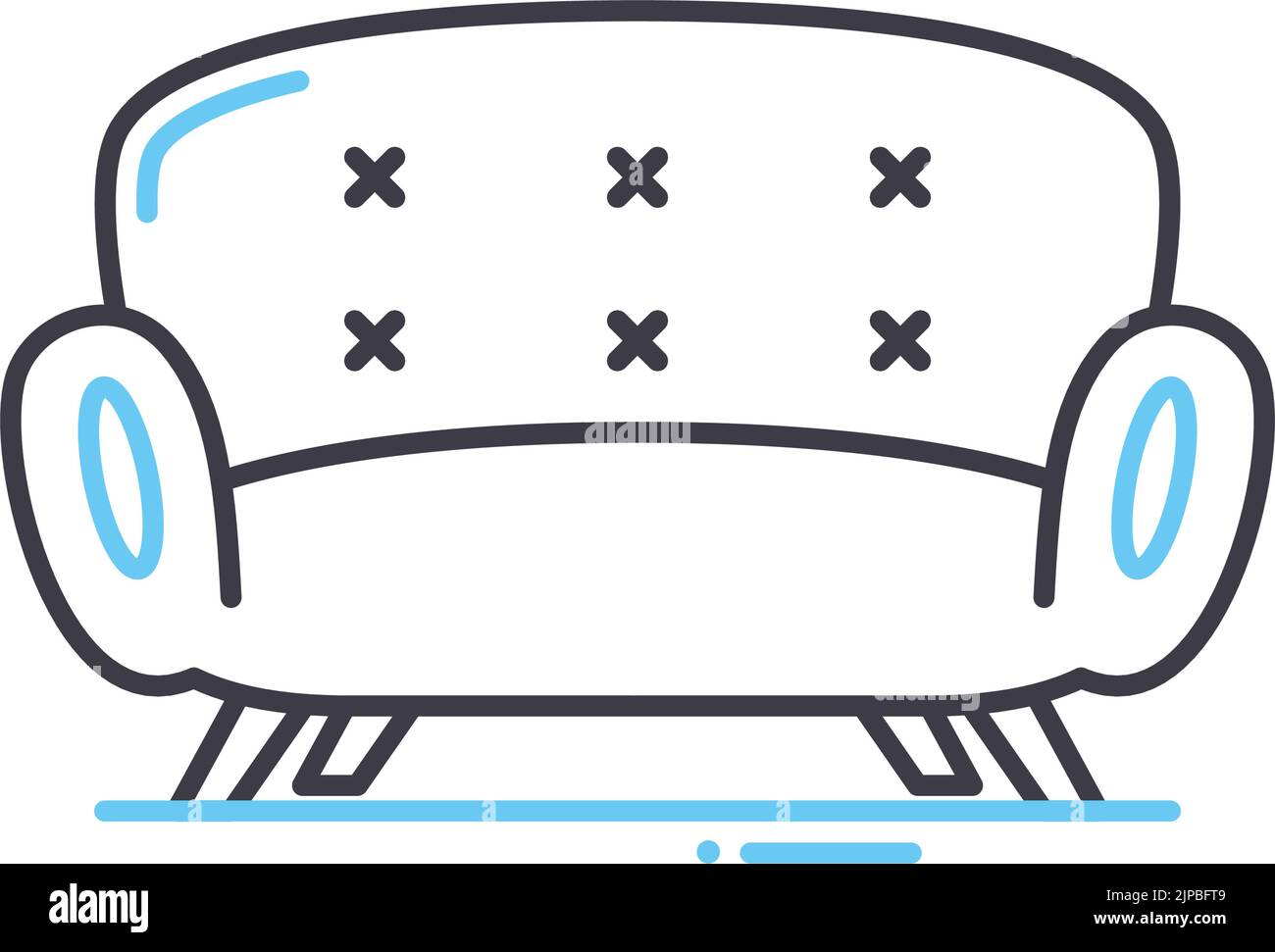 sofa line icon, outline symbol, vector illustration, concept sign Stock ...