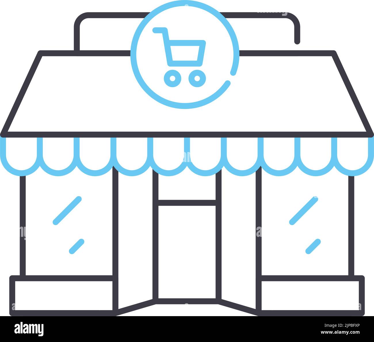 shop line icon, outline symbol, vector illustration, concept sign Stock ...