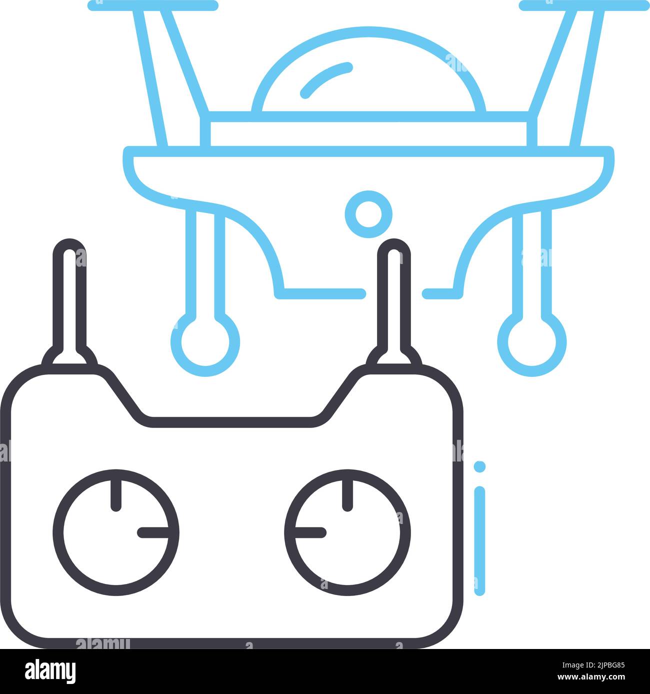 remote controlled drone line icon, outline symbol, vector illustration ...