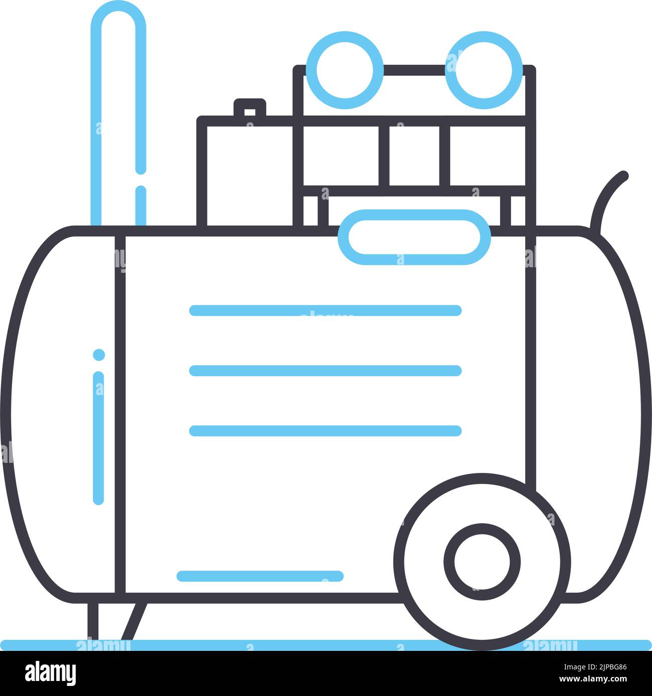 air compressor line icon, outline symbol, vector illustration, concept ...