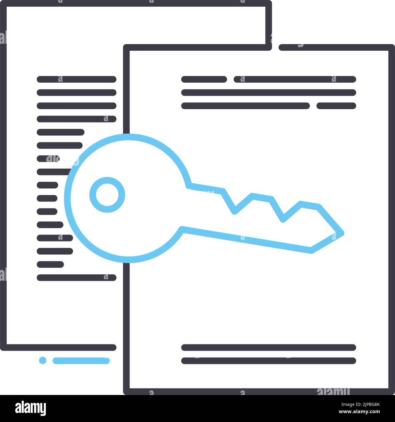 safety document line icon, outline symbol, vector illustration, concept ...