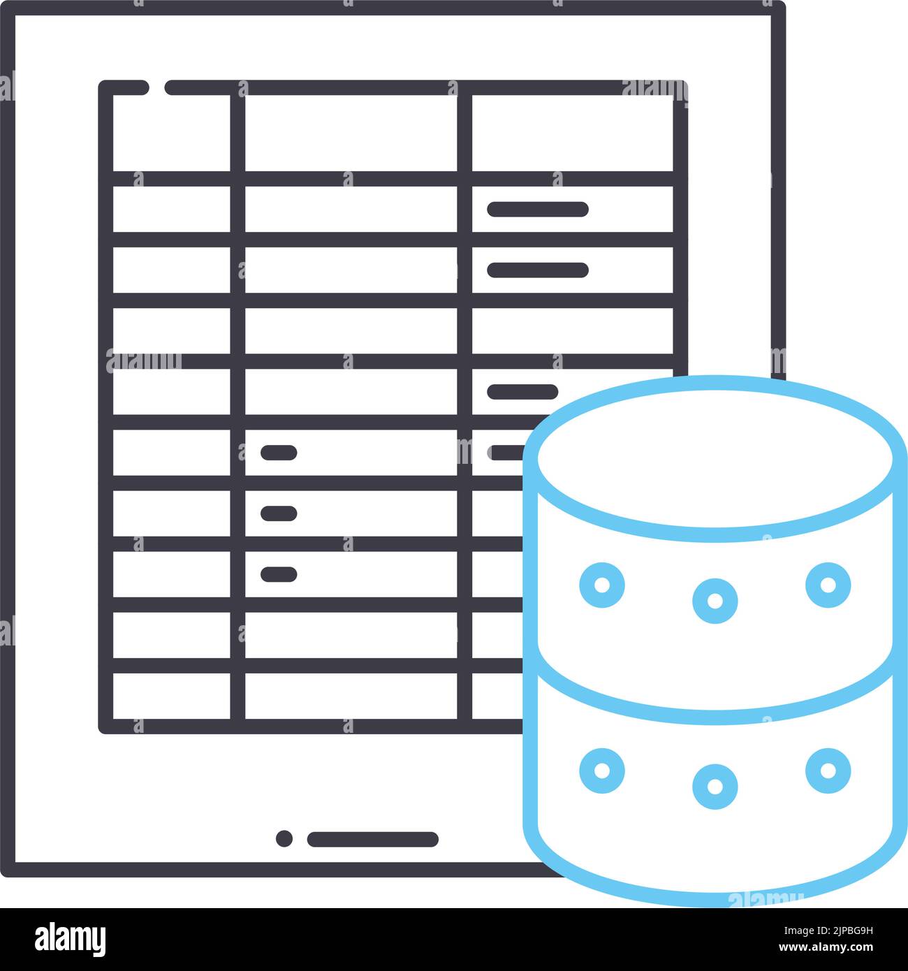 frequency table line icon, outline symbol, vector illustration, concept ...
