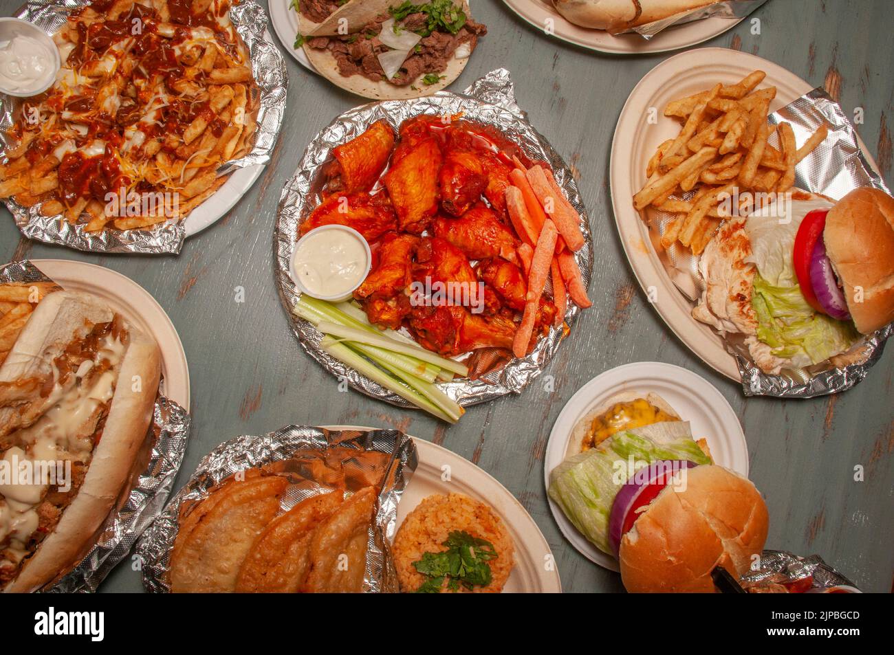 Delicious and authentic foods from a restaurant Stock Photo - Alamy