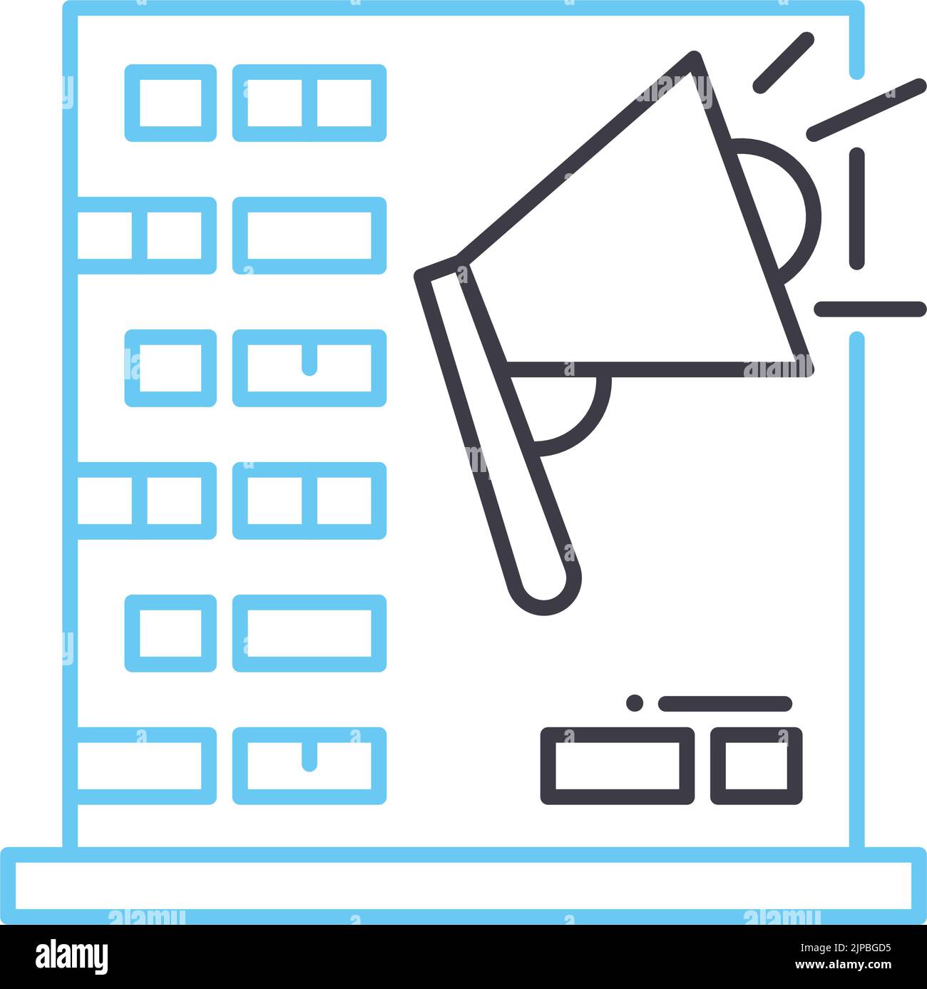 PR firm line icon, outline symbol, vector illustration, concept sign ...