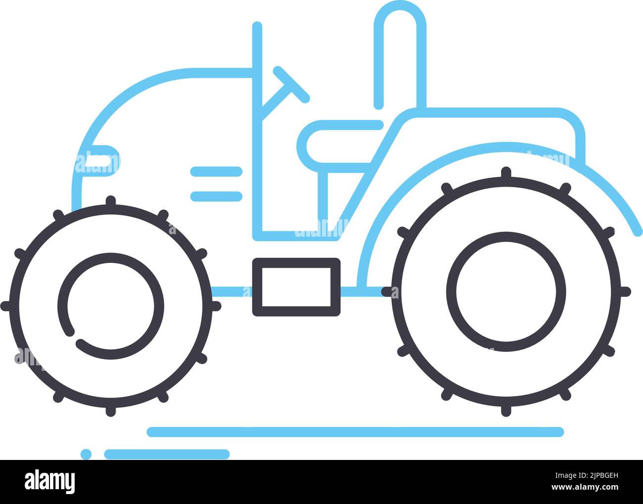 mini tractor line icon, outline symbol, vector illustration, concept ...