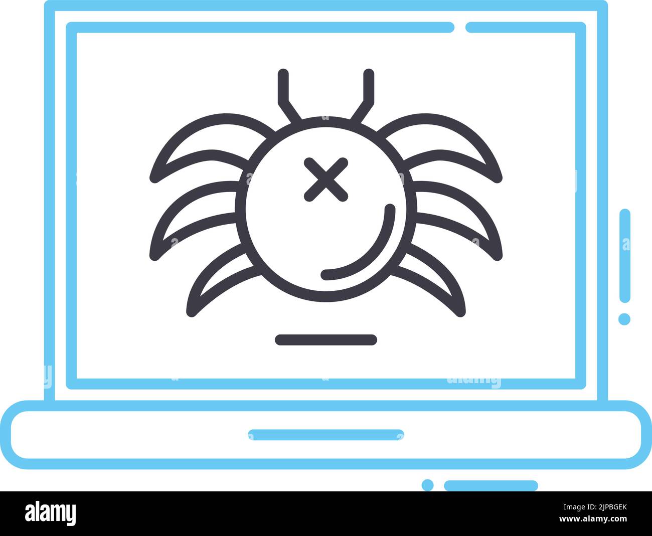 virus line icon, outline symbol, vector illustration, concept sign ...