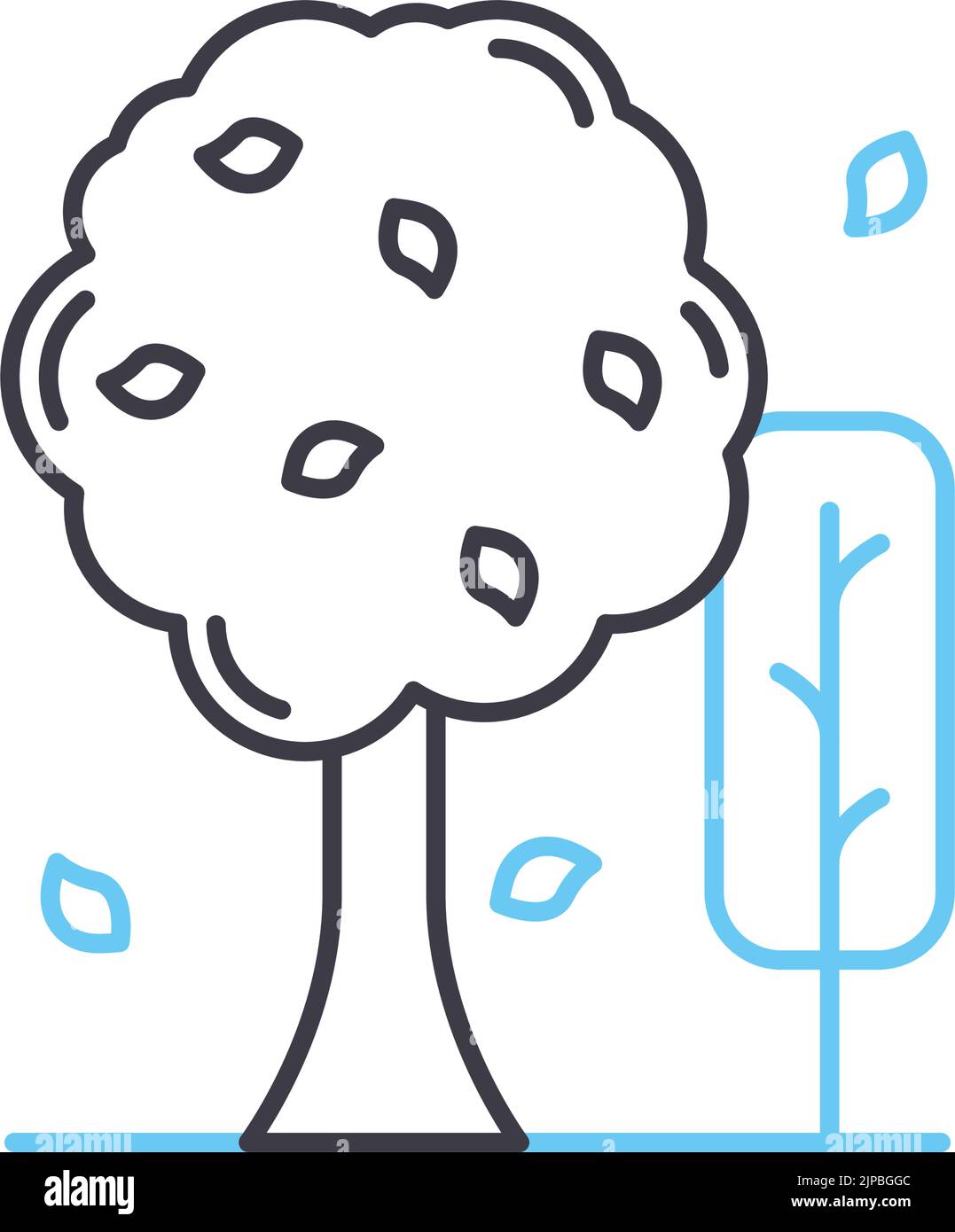 forest line icon, outline symbol, vector illustration, concept sign ...