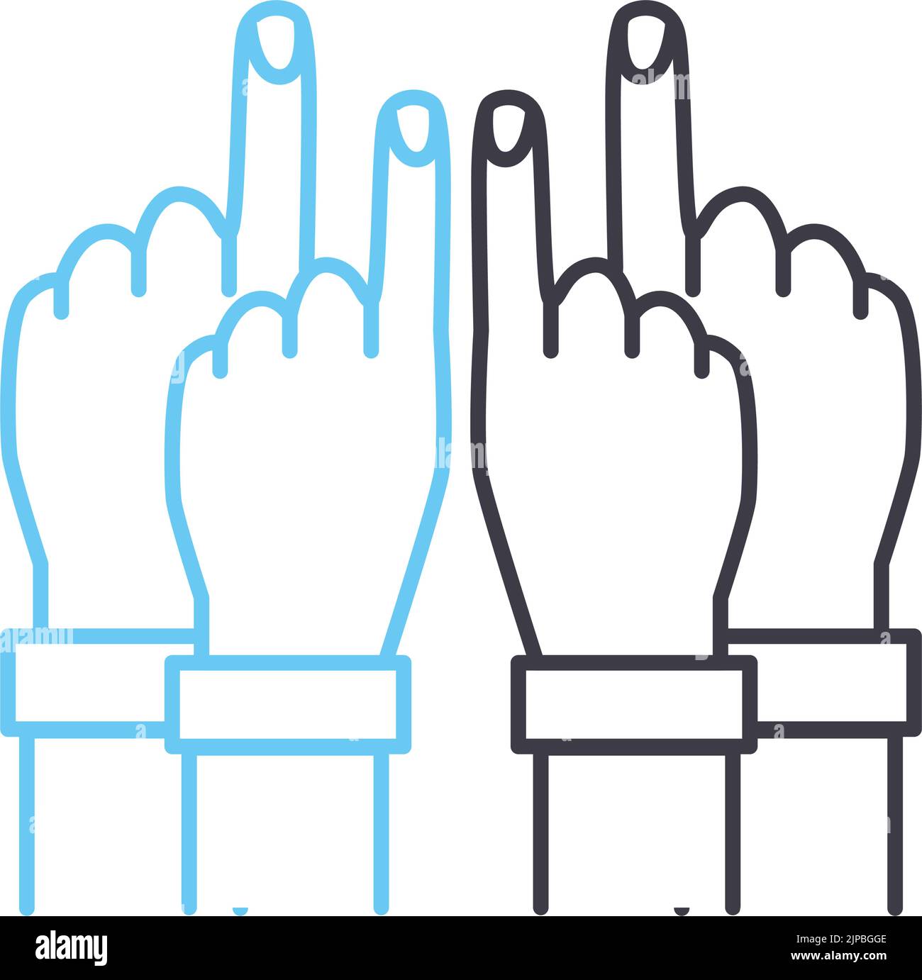 voting line icon, outline symbol, vector illustration, concept sign ...