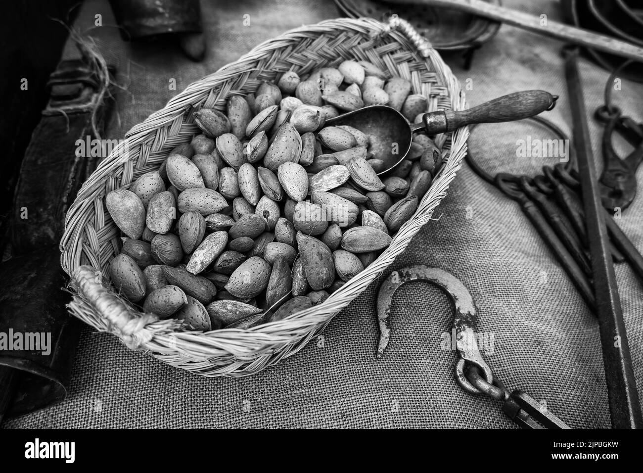 Healthy vegetable fruit nut Black and White Stock Photos & Images - Alamy