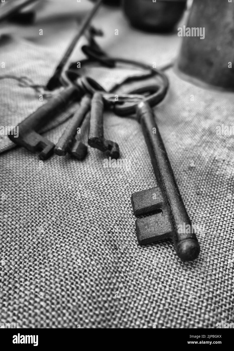 Detail of old medieval key, decoration and security Stock Photo - Alamy