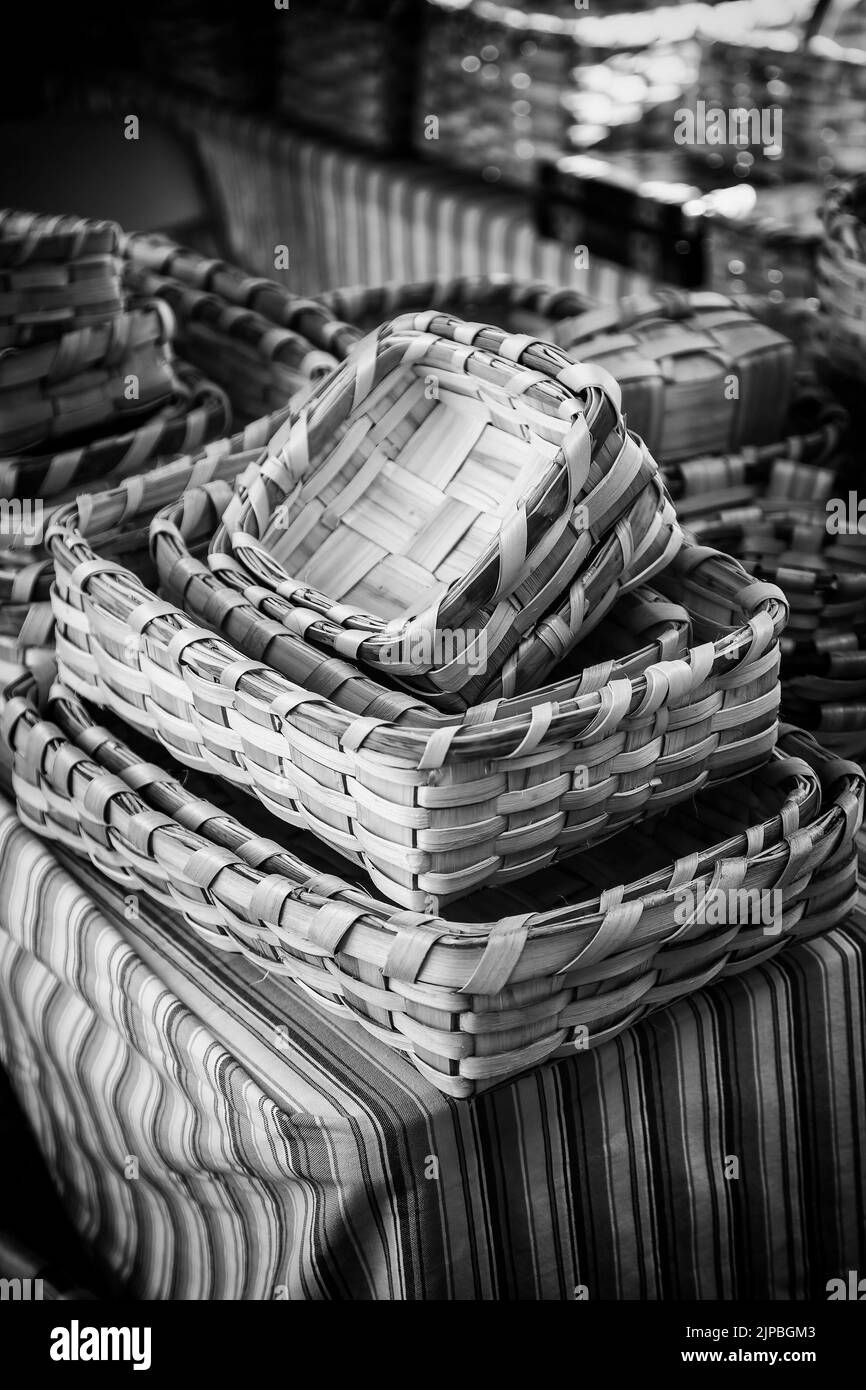 Rustic basket design Black and White Stock Photos & Images - Alamy