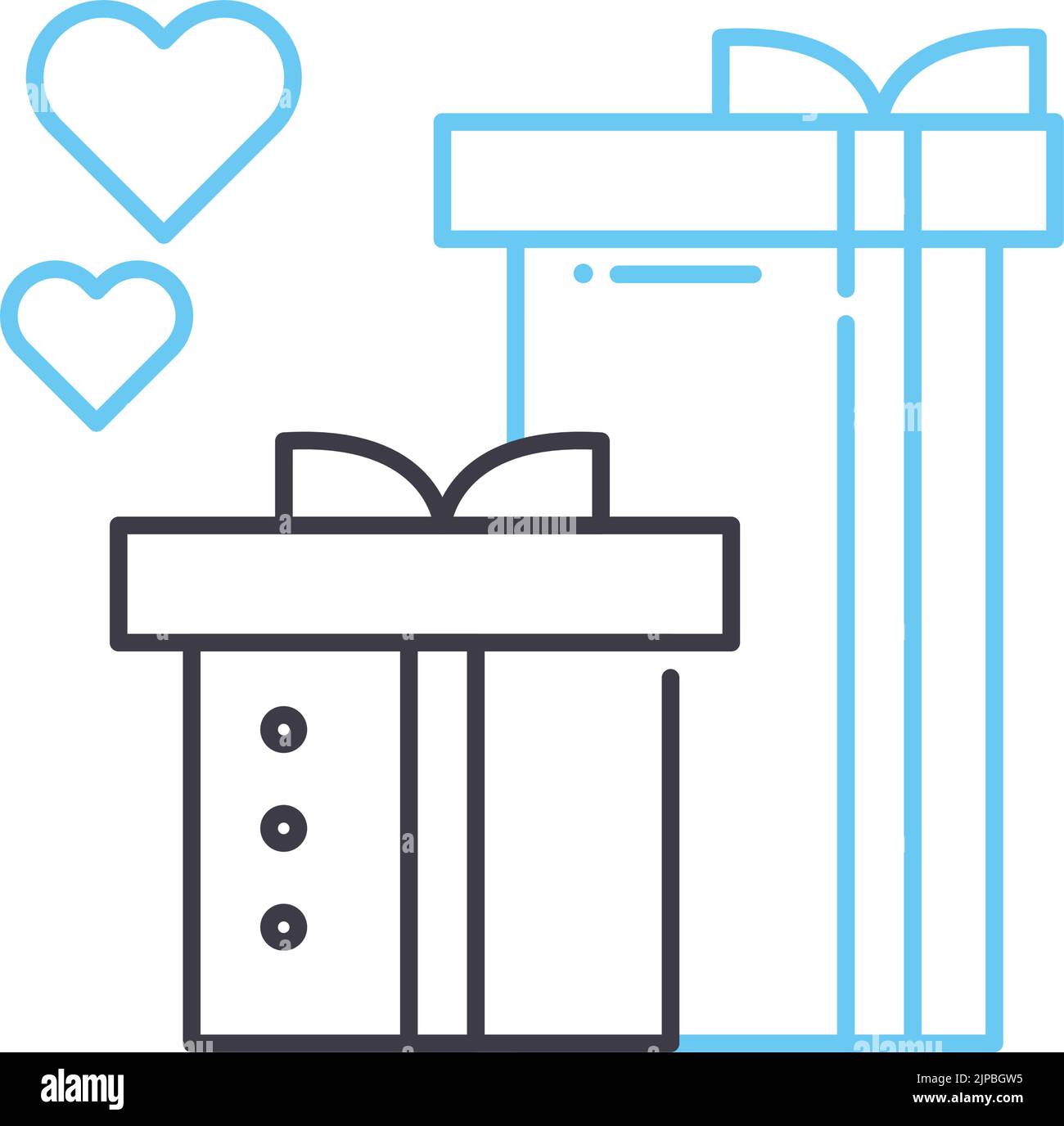 presents line icon, outline symbol, vector illustration, concept sign ...